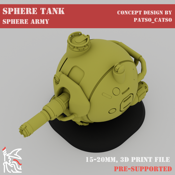 3D Printable [Sphere Army] Sphere Tank by Filamentio